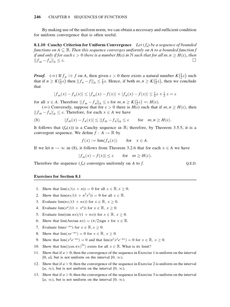 Exercises For Section 8.1 Bartle | PDF | Limit (Mathematics) | Mathematical Relations
