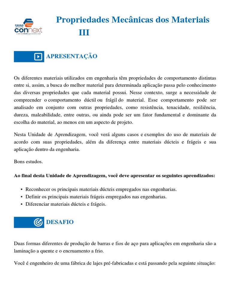 Propriedades Mecânicas Dos Materiais III - Compressed | PDF | Ductilidade | Estresse (Mecânica)