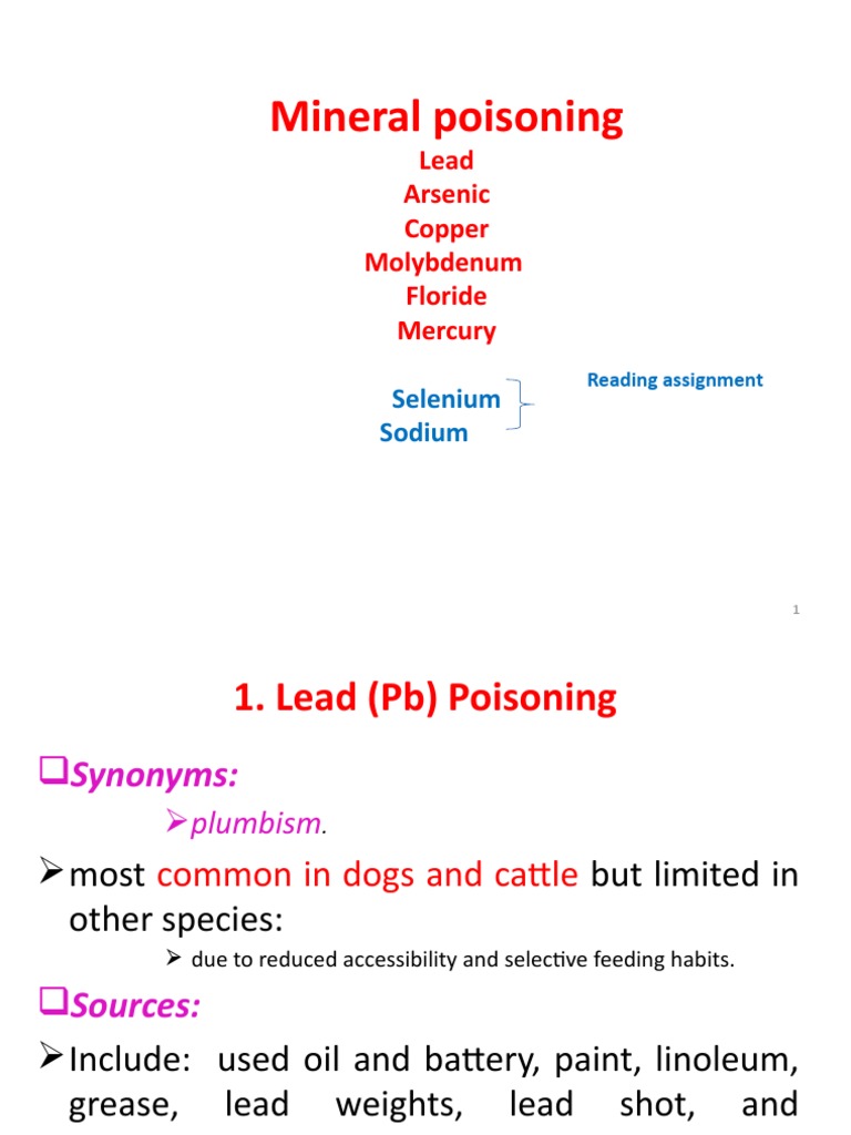 Mineral Poisoning | PDF | Molybdenum | Tooth Enamel