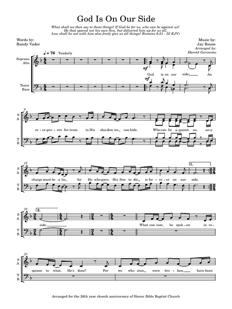 God - Is - On - Our - Side (SATB) Guide | PDF | Music Theory | Singing