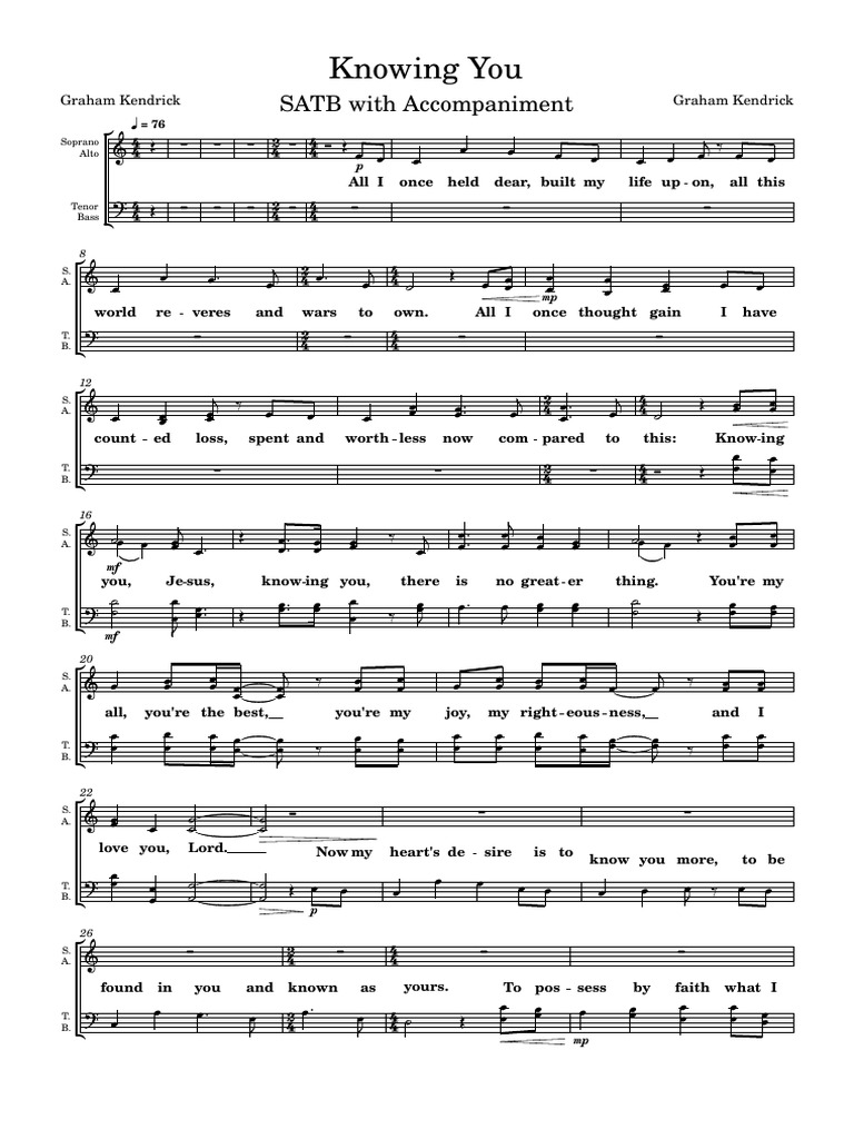 Knowing You Pdf Singing Musical Instruments