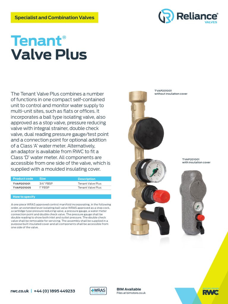 Tenant Valve Plus | PDF | Valve | Cartridge (Firearms)