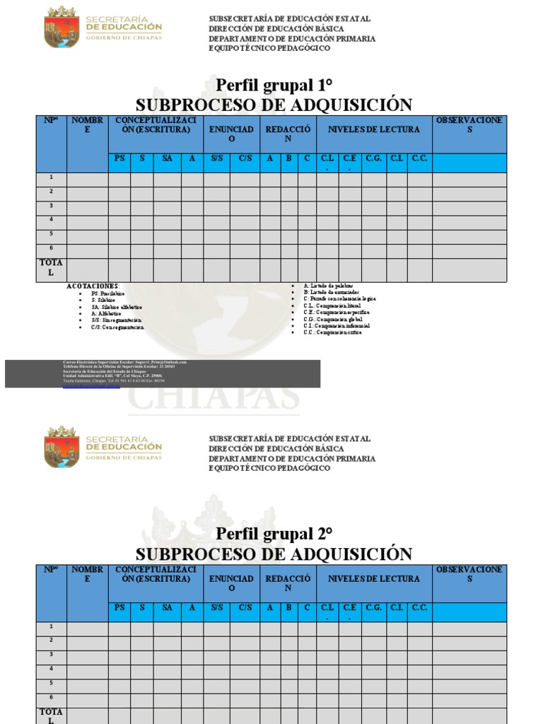 PERFIL GRUPAL Sextro Grado | PDF | Etapas educativas | Educación primaria