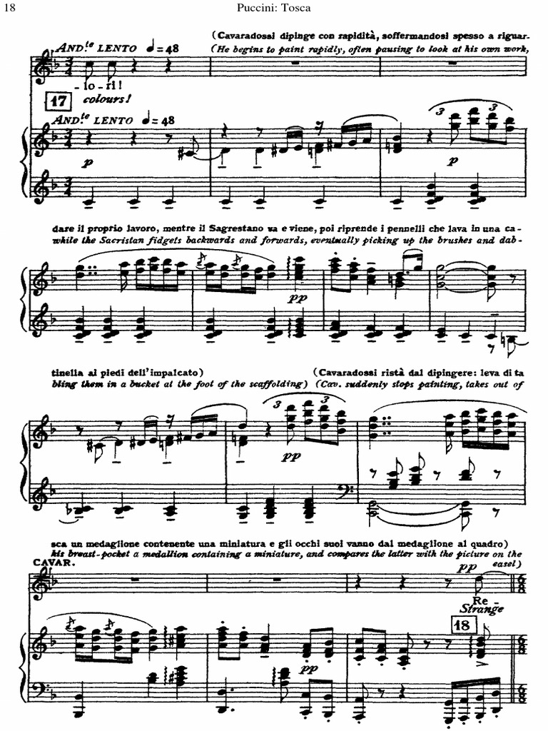 Recondita Armonia (Tosca, Puccini) | PDF