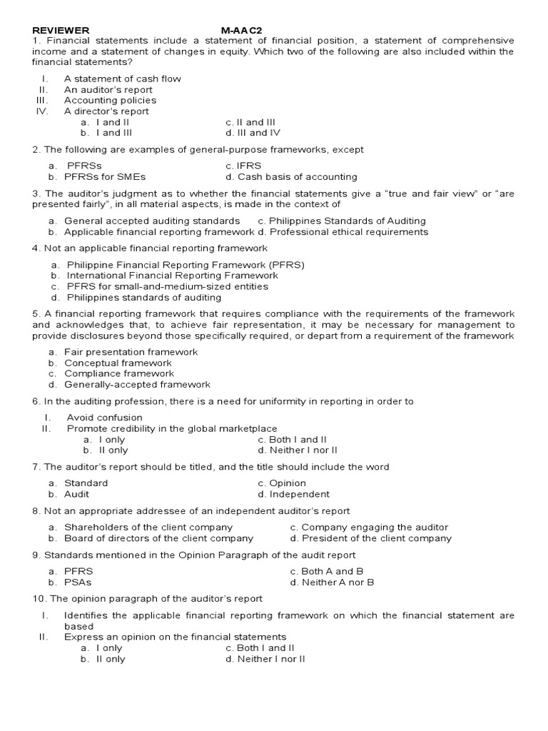 Finals Reviewer | PDF | Auditor's Report | Financial Audit