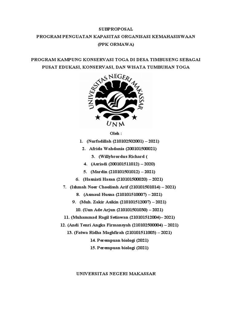 SUBPROPOSAL Ormawa | PDF