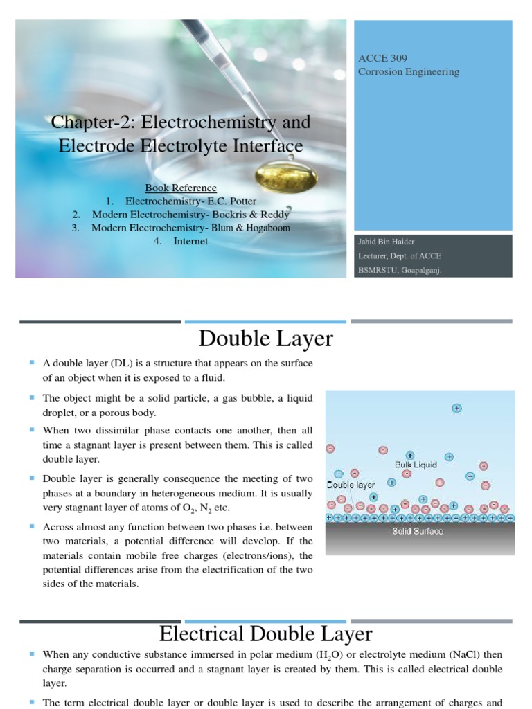 Electrochemistry and Electrode Electrolyte Interface | PDF | Redox ...