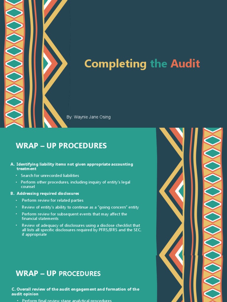Audit Completion Procedures Guide | PDF | Going Concern | Financial Audit