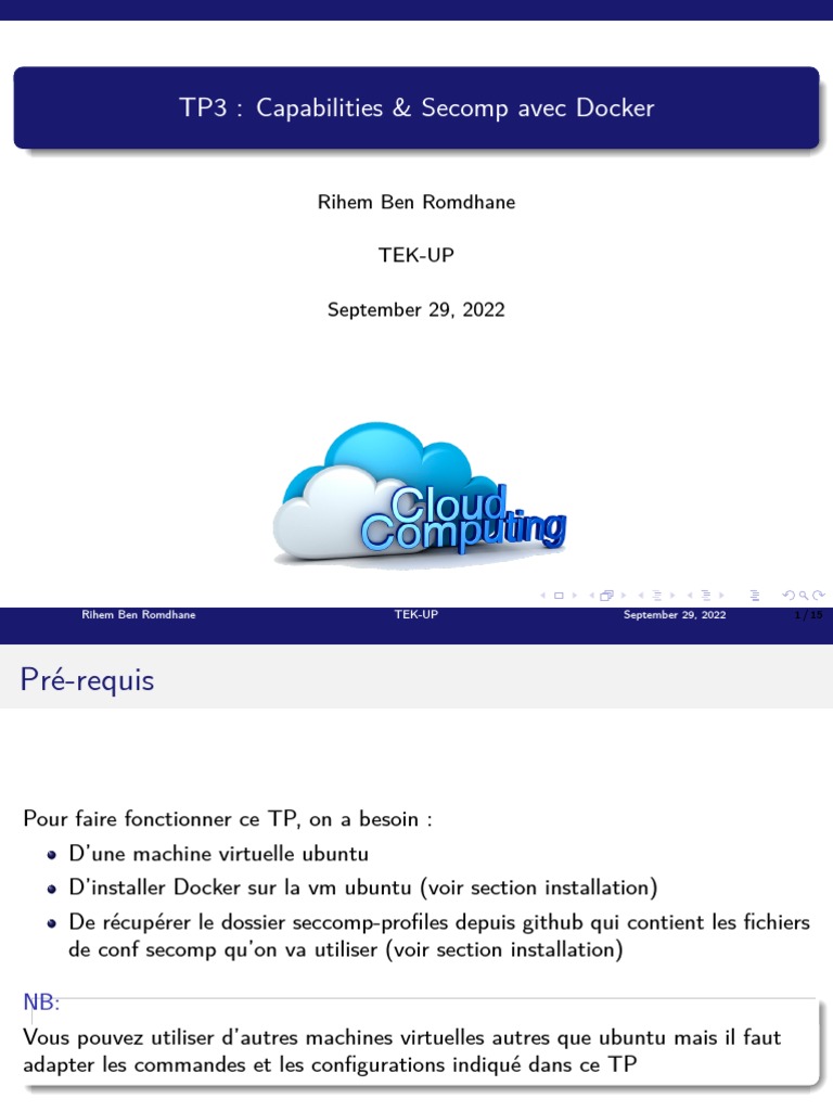 Docker : TP sur Capabilities et Seccomp | PDF | Architecture ...