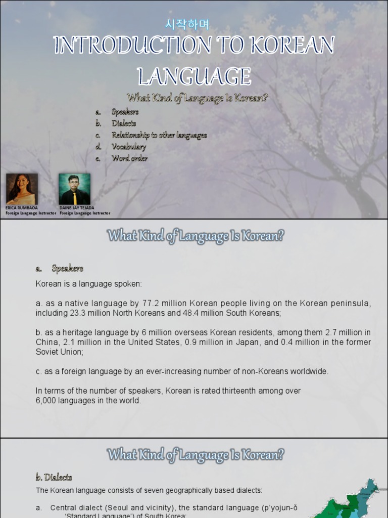 Understanding the Korean Language Basics | PDF | Korean Language ...