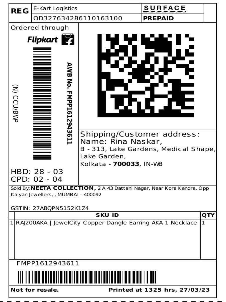 Flipkart Labels 27 Mar 2023 01 25 Cropped PDF | PDF | Clothing | Human ...