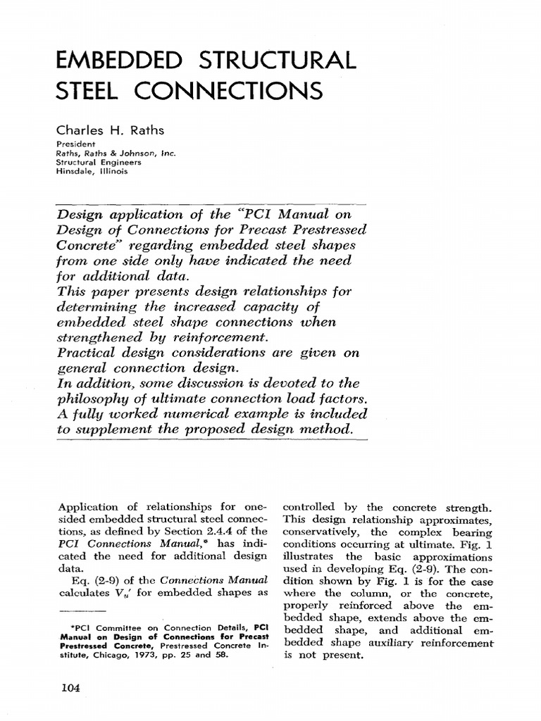Embedded Structural Steel Connections PDF | PDF | Concrete ... Embedded Structural Steel Connections PDF | PDF | Concrete ...