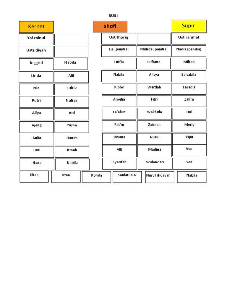 Student Bus Assignment List | PDF