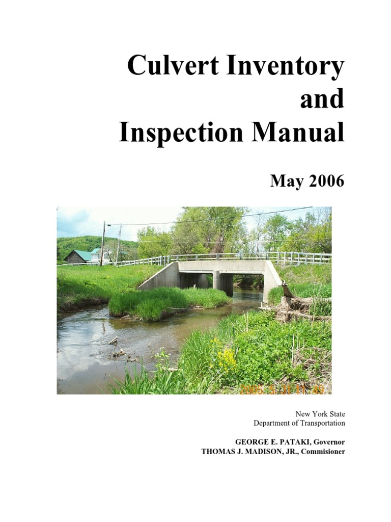 Culvert Inventory Inspection Manual | Download Free PDF | Concrete ...