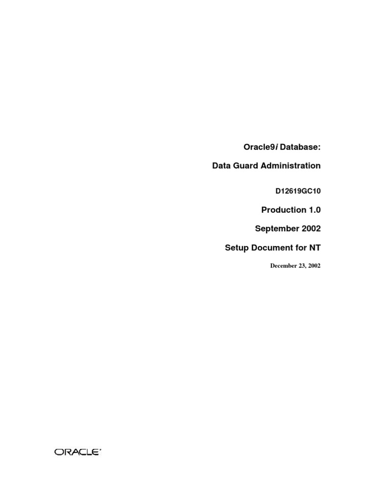 Oracle9i Database: Data Guard Administration: December 23, 2002 | PDF | Oracle Database ...