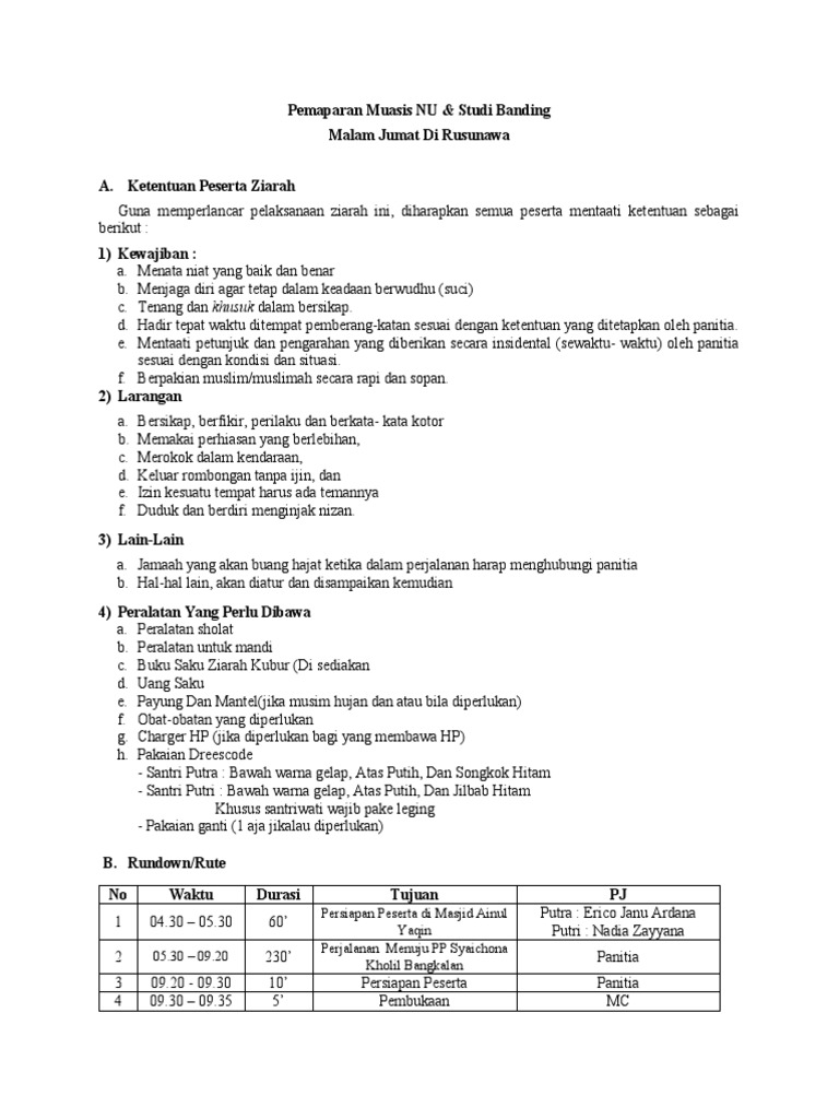 Pemaparan Ziarah Muasis NU | PDF