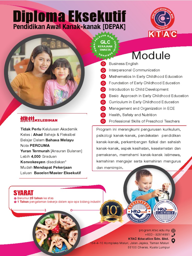 Diploma Eksekutif: Pendidikan Awal Kanak-Kanak (DEPAK) | PDF
