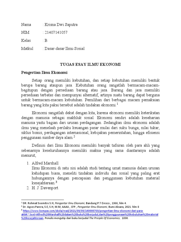 Krisna Dwi Saputra Ekonomi | PDF | Pengelolaan Keuangan & Uang