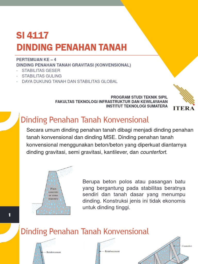 Dinding Penahan Tanah Pert-IV | PDF