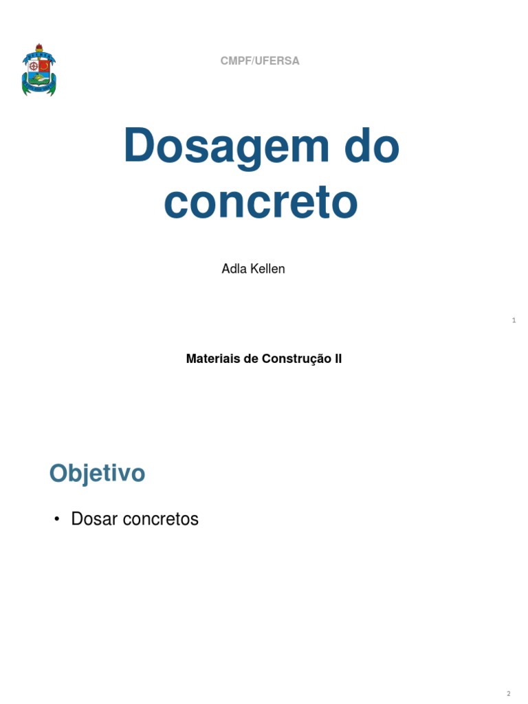 Dosagem Do Cimento | PDF | Concreto | Cimento