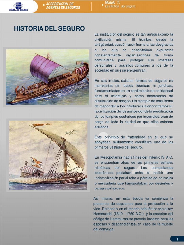 Modulo 1 Historia Del Seguro | PDF | Seguro