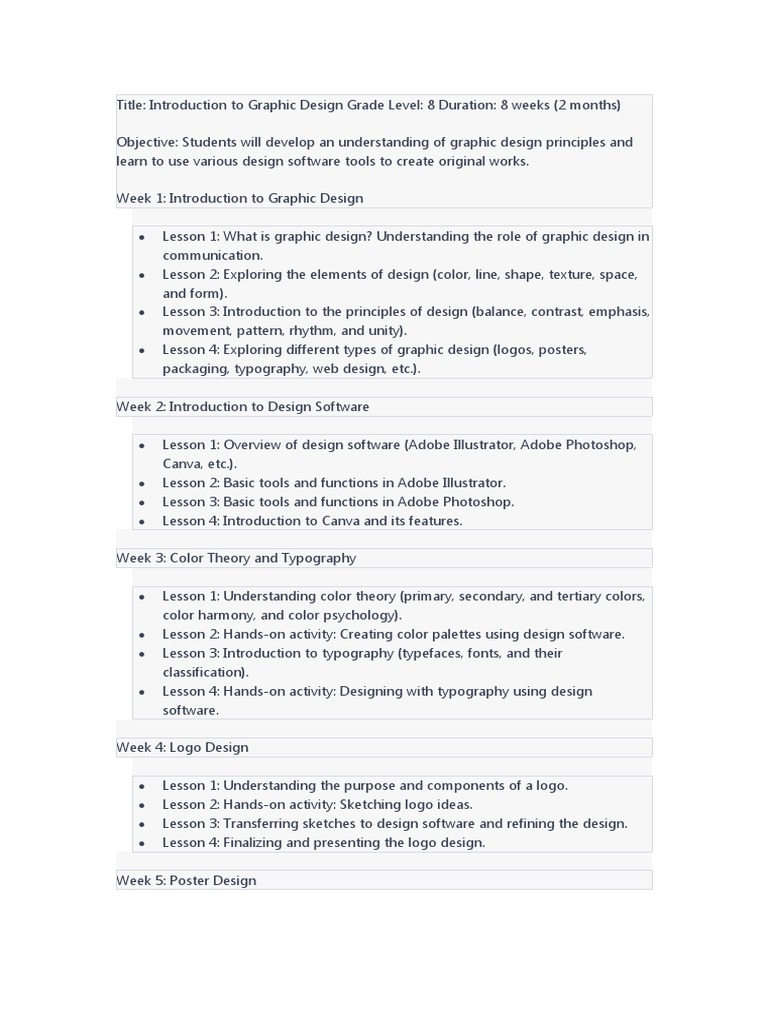 Secondary School Graphic Design Lesson Plan | PDF | Graphic Design ...