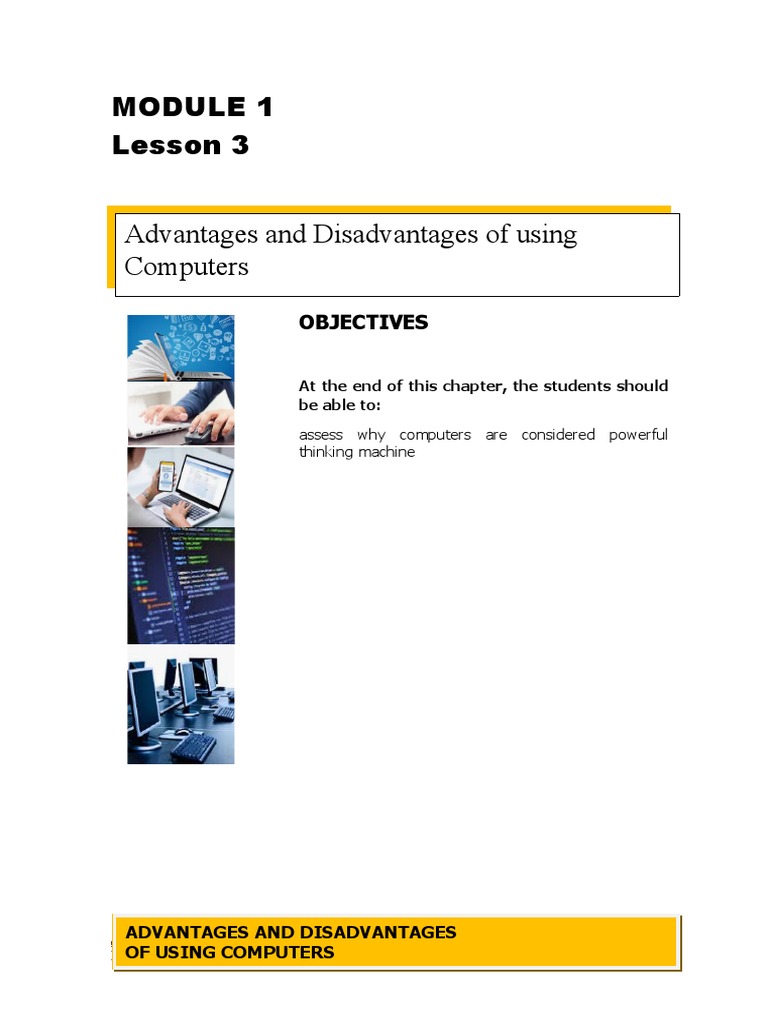 Advantages and Disadvantages of Using Computer-86227-1 | PDF | Information | Computer Data Storage