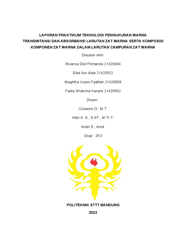 Pengukuran Transmitansi dan Absorbansi Zat Warna | PDF
