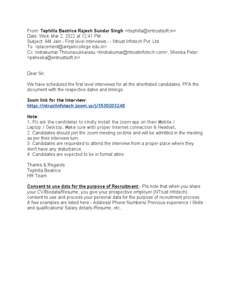 Ntrust - Firstlevel Interview. | PDF | Business