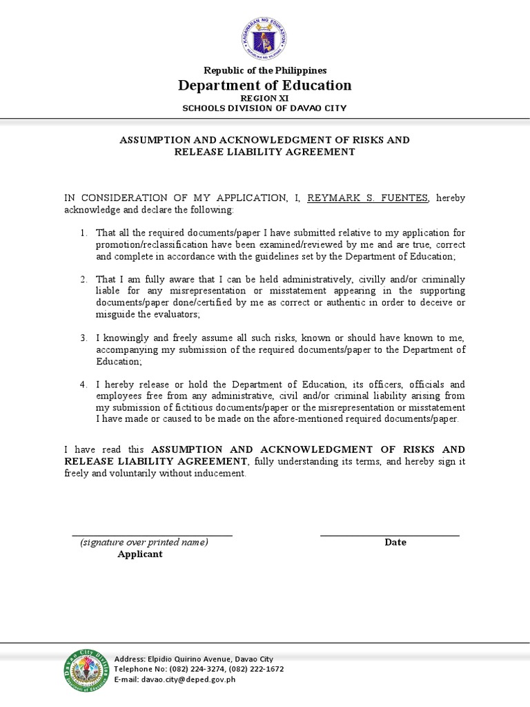 Assumption and Acknowledgement - 11.23.20 | PDF