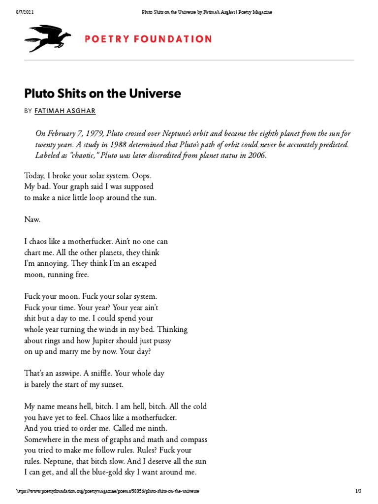 Pluto Shits On The Universe | PDF | Young Adult