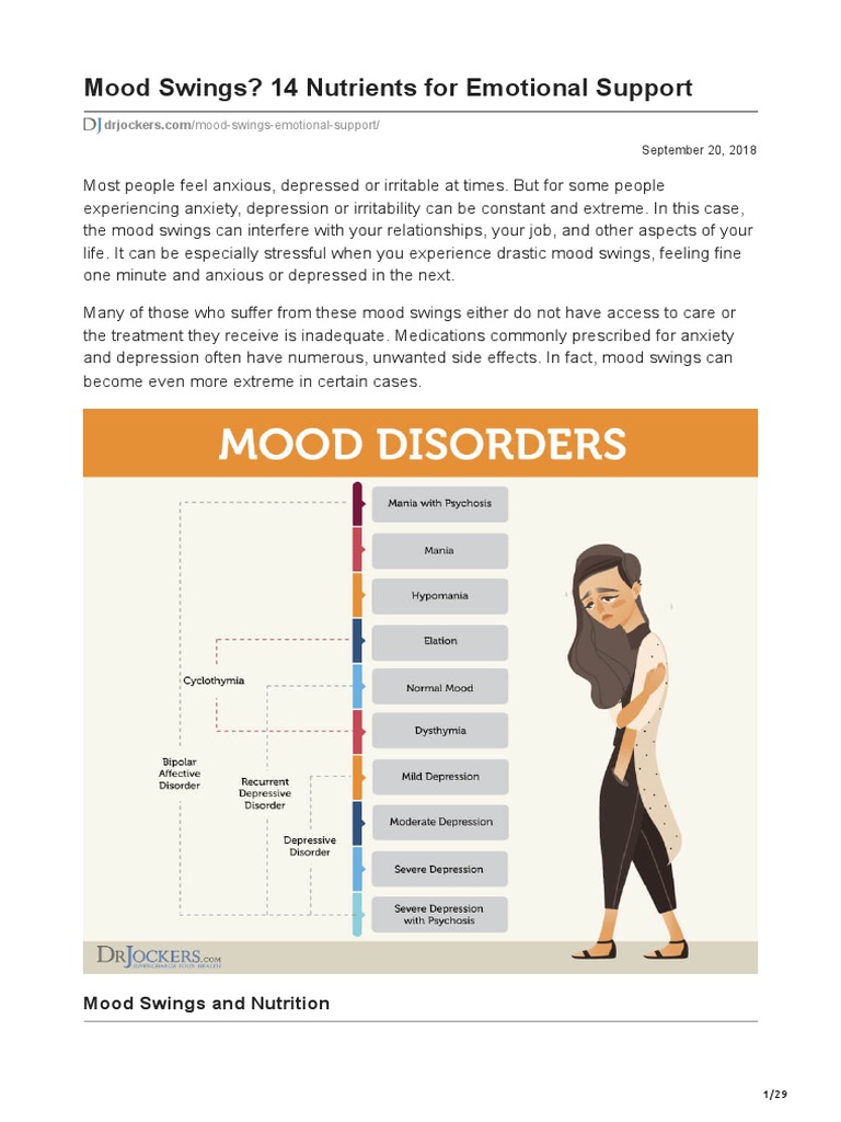 Mood Swings 14 Nutrients For Emotional Support PDF | Download Free PDF | Omega 3 Fatty Acid ...