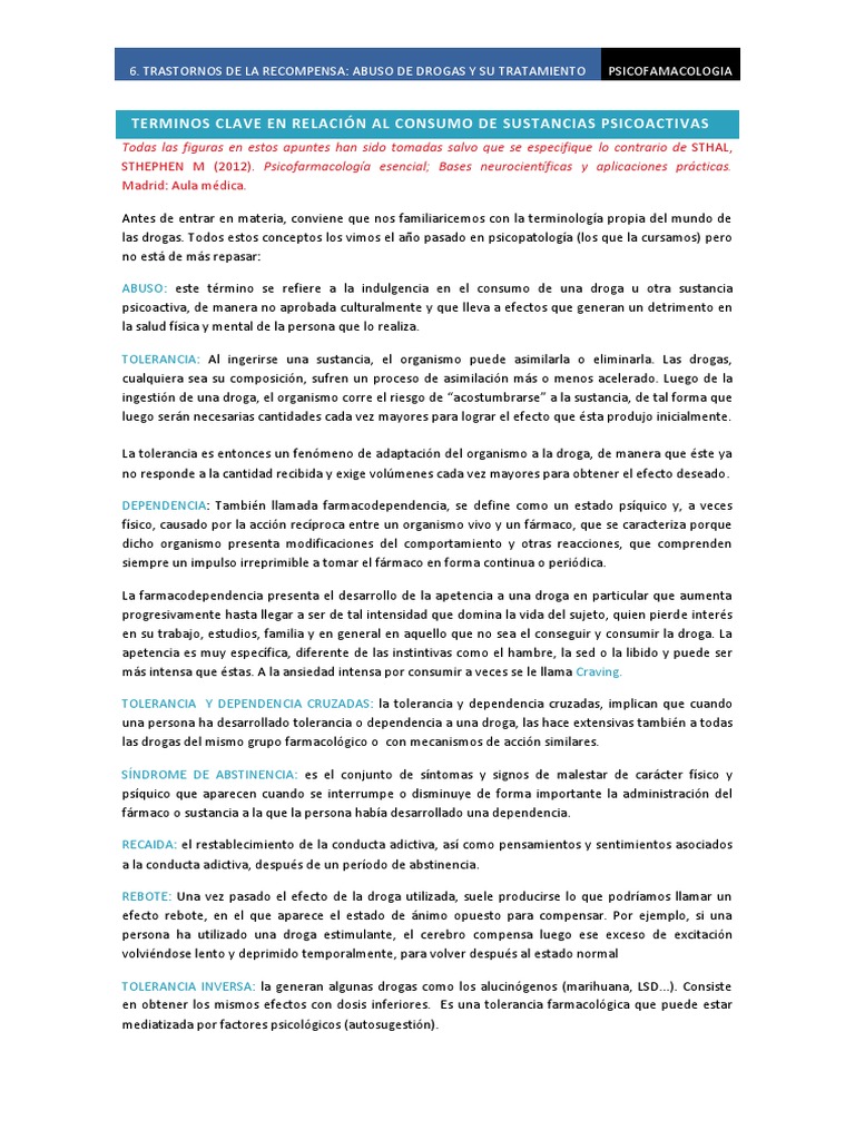 Tema 19 - Psicofarmacología UNED | PDF | Nicotina | Despachador de drogas