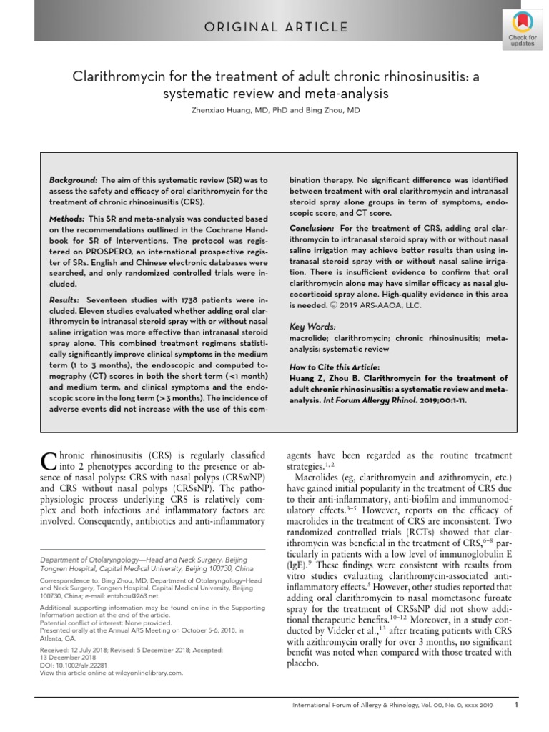 Huang 2019 | PDF | Systematic Review | Meta Analysis