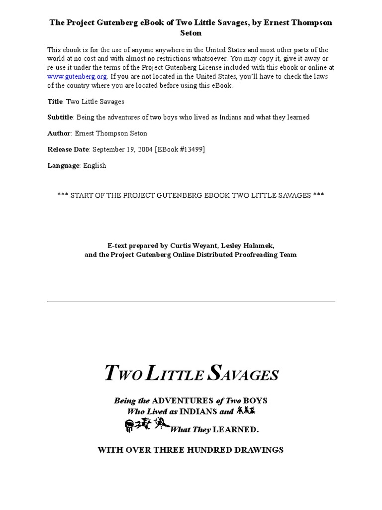 Two Little Savages by Ernest Thompson Seton | PDF | Project Gutenberg