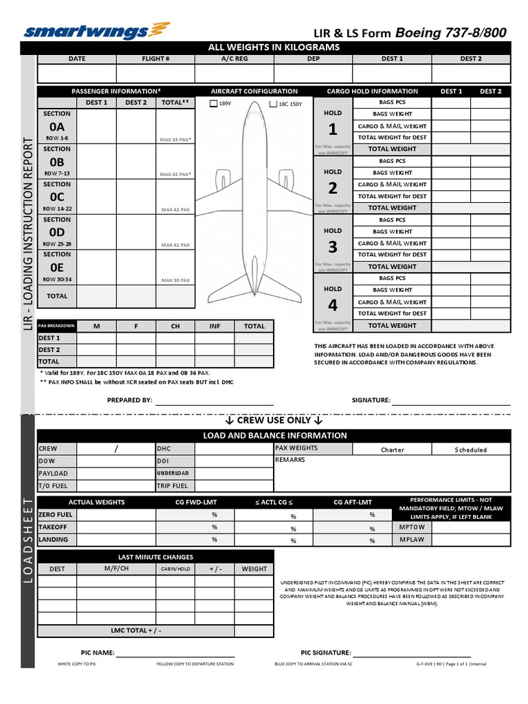 G-F-019 LIR LS Form Boeing 737-8-800 | PDF | Aerospace | Aviation Safety