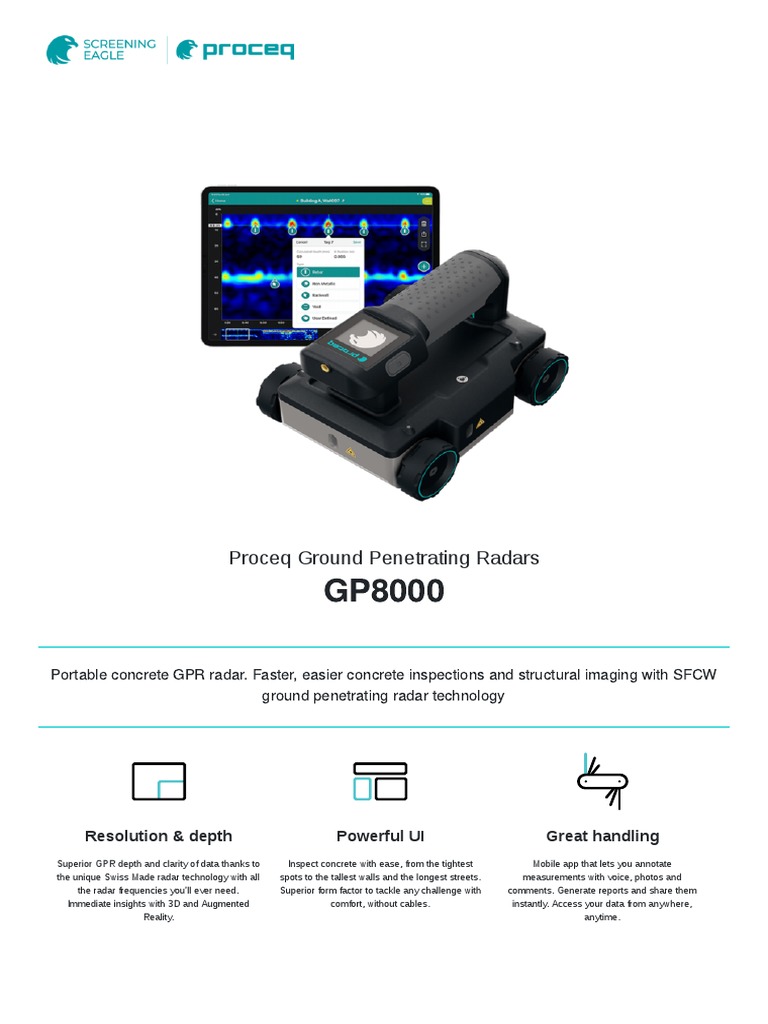 SF Proceq gp8000 Portable Concrete GPR Radar | PDF | Ios | Augmented ...