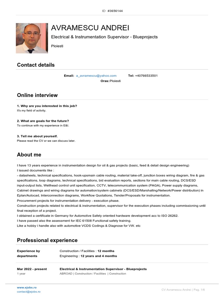 Draft CV Europass | PDF | Technology & Engineering