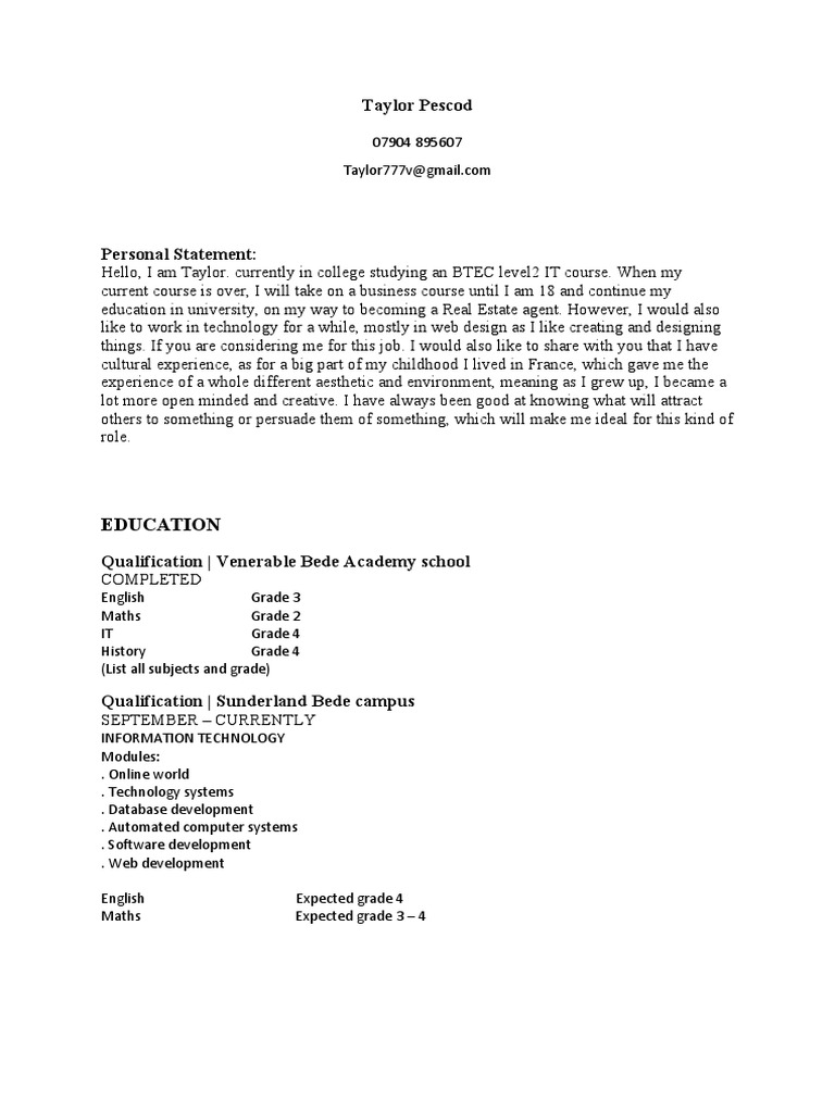 TaylorPescod CVnew | PDF