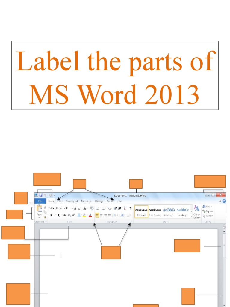 QUIZ LABEL THE PARTS OF MS WORD 1 | PDF