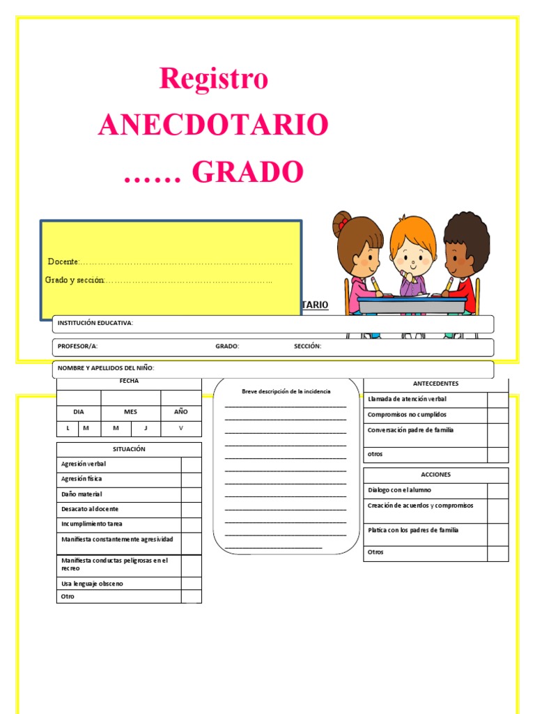 Anecdotario Primaria Modelo 1 2023 | PDF | Crecimiento personal y ...