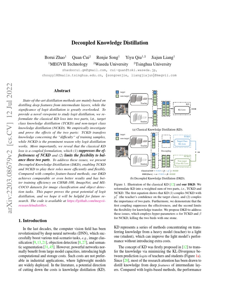 Decoupled Knowledge Distillation | PDF | Applied Mathematics | Cognition