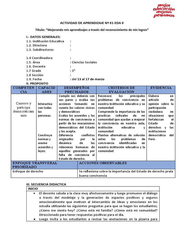 Actividad 1 Unidad 0 3° Dpcc Pdf Evaluación Democracia 4987