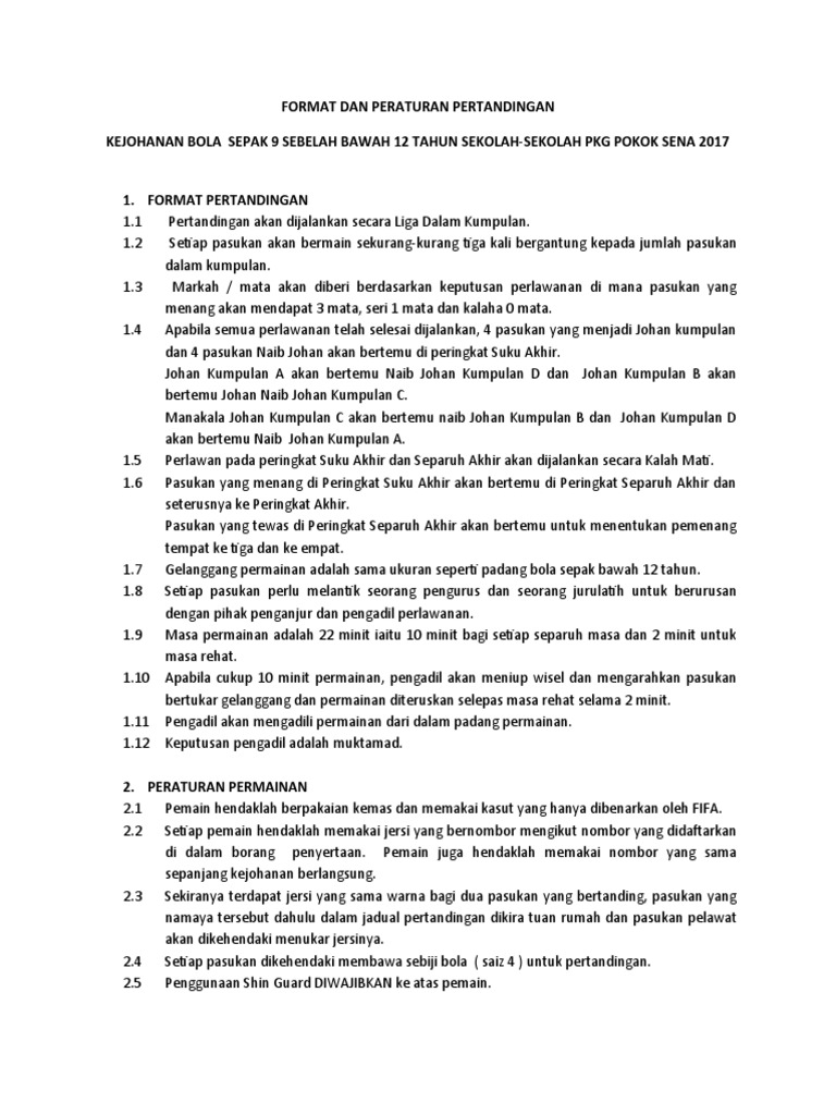 Format Dan Peraturan Pertandingan Pdf