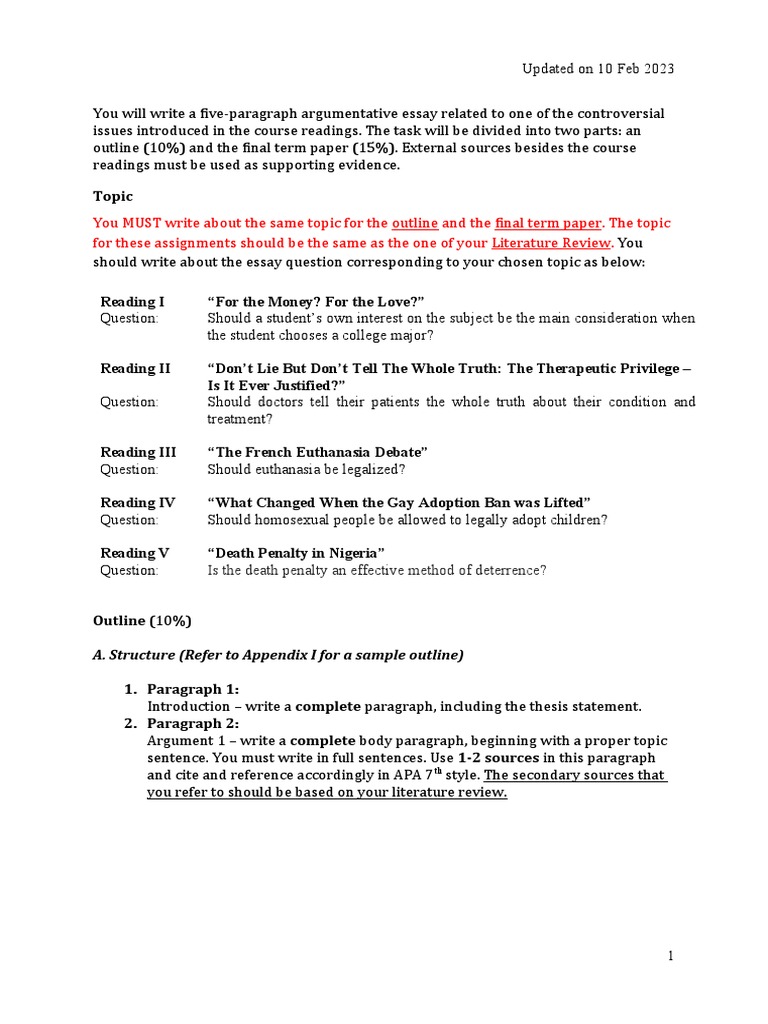 CCLC1202 EAW2 Term Paper + Outline Guidelines | PDF | Advertising ...