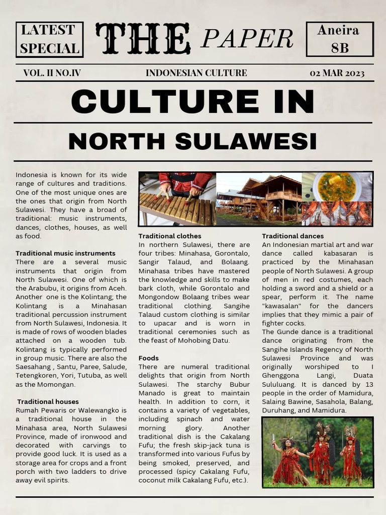 Culture in North Sulawesi Poster | PDF