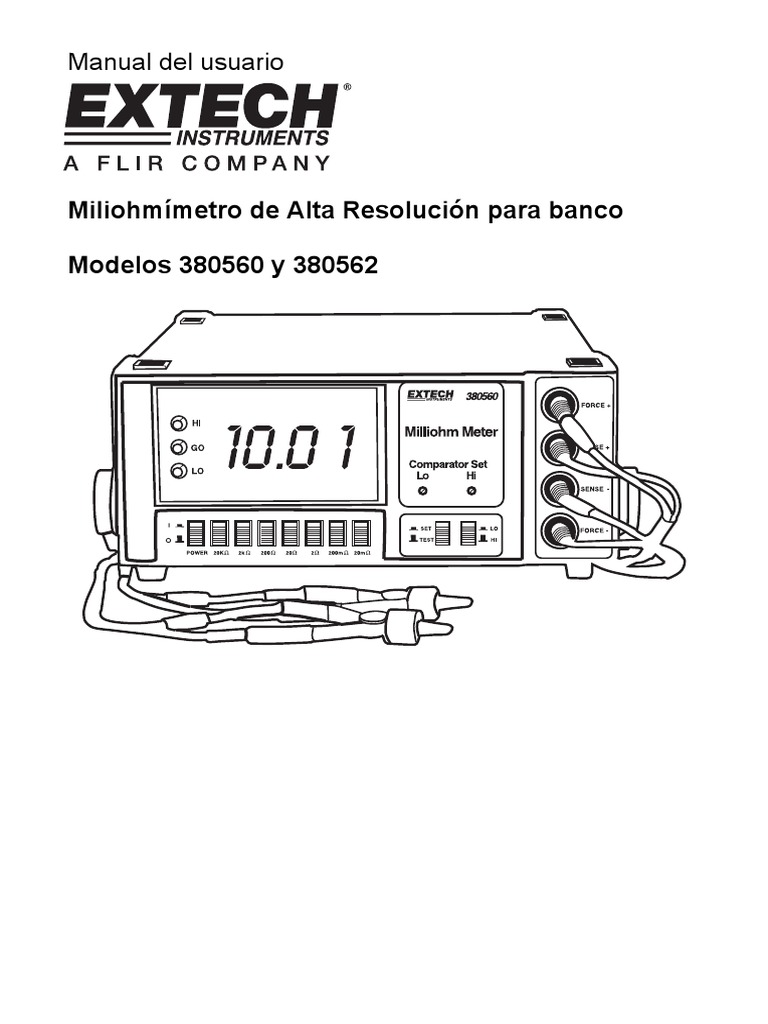 Extech 380560 Miliohm Meter PDF | PDF | Diodo emisor de luz | Resistor