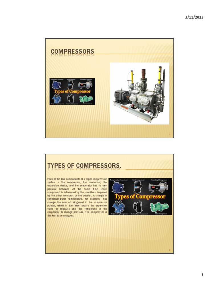 Compressors | PDF | Pump | Refrigeration