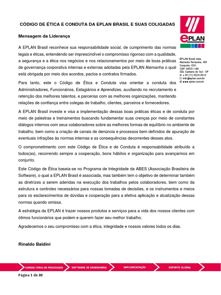 Code of Conduct EPLAN Portuguese-Br | PDF | Corrupção | Governança