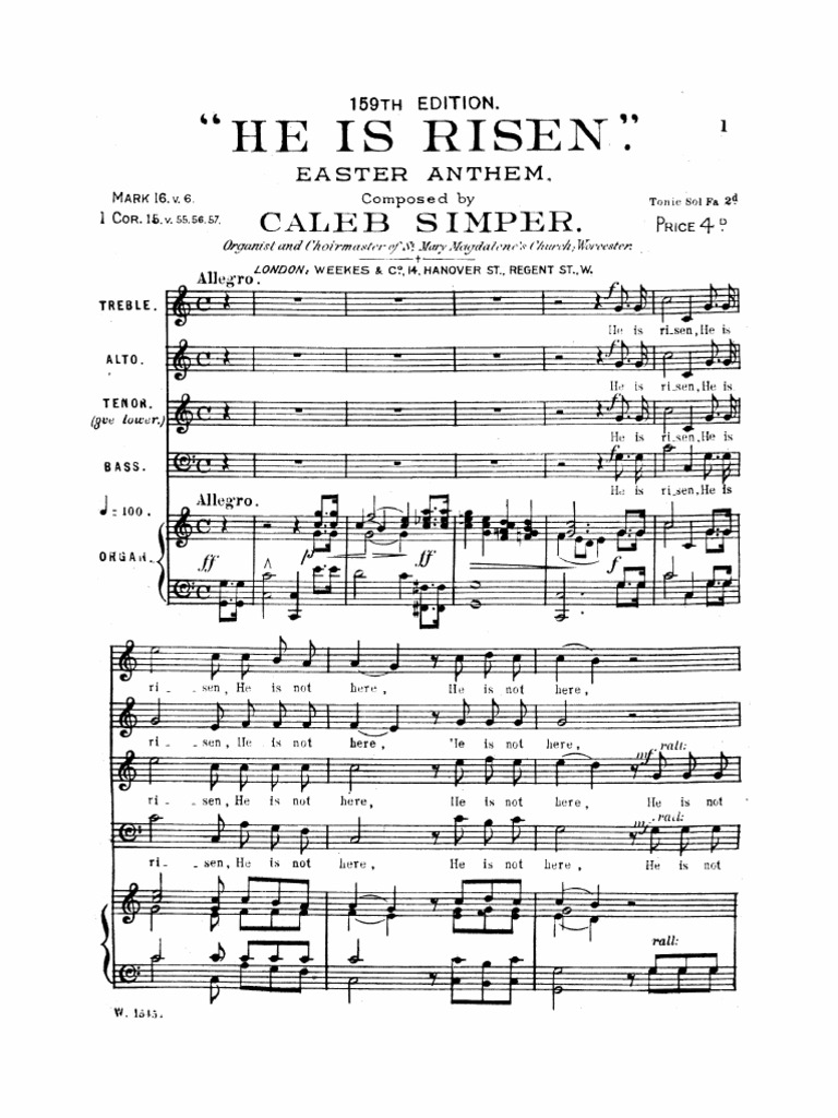 He Is Risen - Caleb Simper | PDF